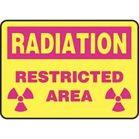 Accuform Radiation & Laser Sign, 7 in H x 10 in W, Adhesive Poly ...