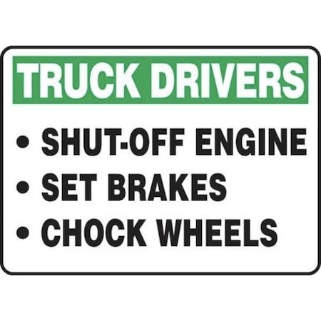 Accuform TRUCK DRIVERS SAFETY SIGN SHUTOFF MTKC909XT MTKC909XT | Zoro