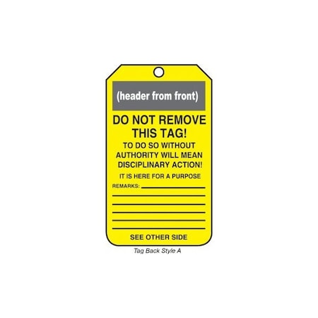Accuform Safety Tags, CAUTION DO NOT USE REASON TAGGED, 5.75in x 3.25in ...