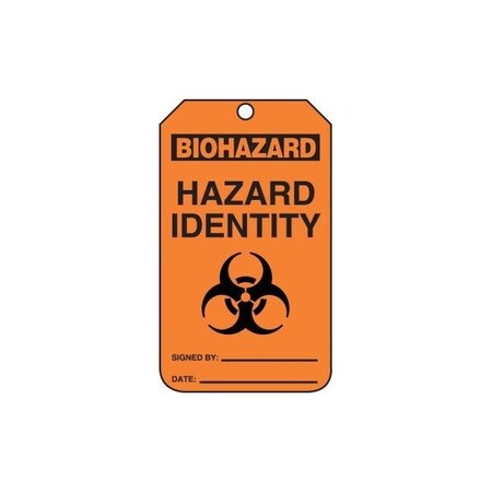 Accuform Safety Tags, BIOHAZARD HAZARD IDENTITY SIGNED BY DATE, 5.75in ...