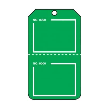 Accuform Safety Tags, Blank, Numbered, Perforated, Green, 5.75in x 3 ...