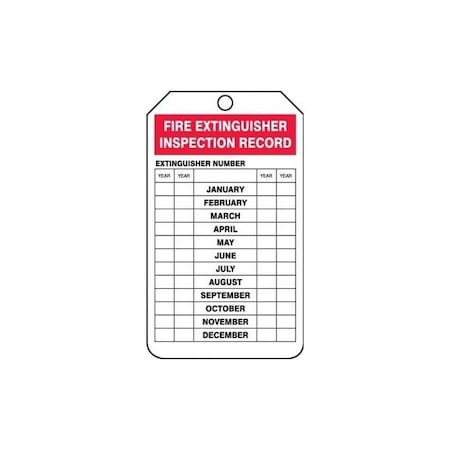 Accuform Safety Tags, FIRE EXTINGUISHER INSPECTION RECORD, 5.75in x 3 ...