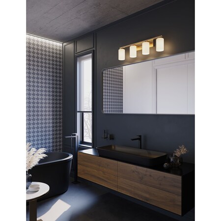 Afx Leo 31'' Vanity, Clear Glass Shade, Light Antique Brass Finish ...