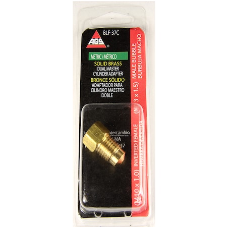 Ags Brass Adapter, Female(M10x1.0 Inverted), Male(M13x1.5 Bubble), 1 ...