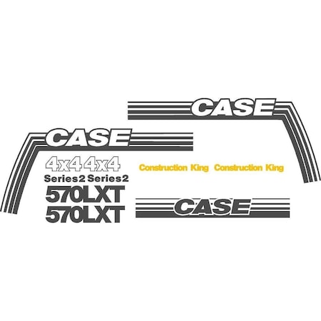 Aftermarket Decal Set Fits Case Backhoe 570 LXT Construction King 4x4 ...
