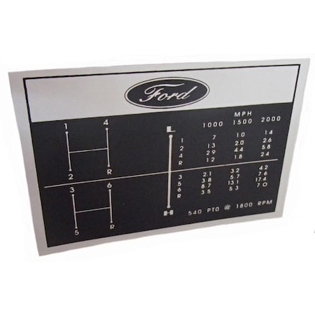Aftermarket Shift Pattern Decal 6Speed Fits Ford 2000 3000 2110 231 ...