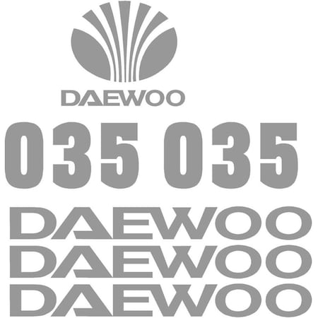 Aftermarket New Daewoo Excavator Decal Set 035 DW035DECALSET | Zoro