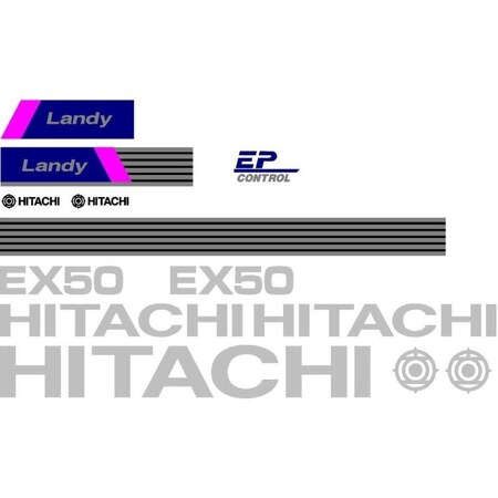 Aftermarket Decal Set with Landy And EP Control Decals for Hitachi EX50 ...