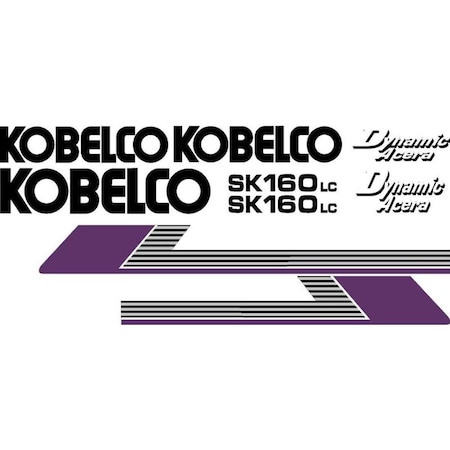 Aftermarket Kobelco SK160 LC Excavator Decal Set with Dynamic Acera ...