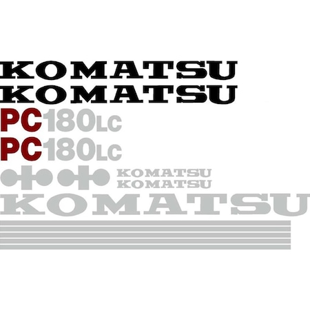 Aftermarket Komatsu PC 180LC Excavator Decal Set KMPC180DECALSET | Zoro