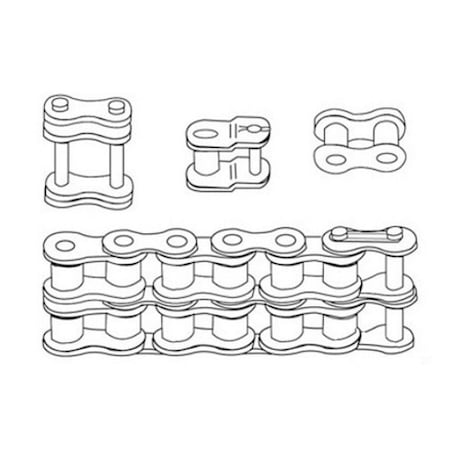 Aftermarket 10 Feet of 50 Double Roller Chain (Import) 10ft RC50DIMP | Zoro