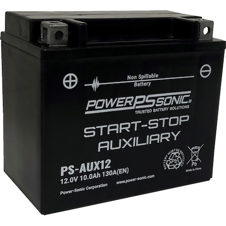POWERSONIC PS-AUX12 AGM Stop Start Auxiliary Battery (PS-AUX12) | Zoro