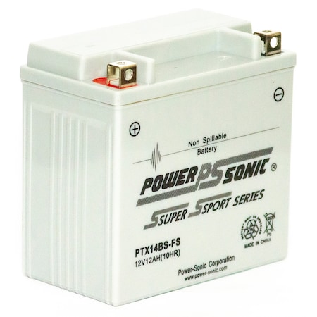 POWERSONIC PTX14BS-FS Factory Activated AGM PowerSport Battery (PTX14BS ...