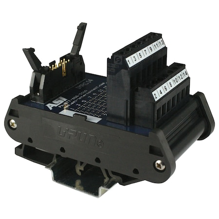Asi 14 Pin Ribbon Cable Breakout Board, DIN Rail Mount 14 Pin IDC ...