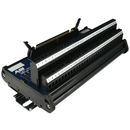 Asi 64 Pin Ribbon Cable Breakout Board, DIN Rail Mount 64 Pin IDC ...