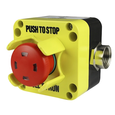 Asi Emergency Stop Control Station, 1/2 Inch NPT Fitting, 1 NC Contact ...