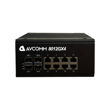 Avcomm 12-Port Fully Giga Managed Industrial Ethernet Switch 8012GX4 | Zoro