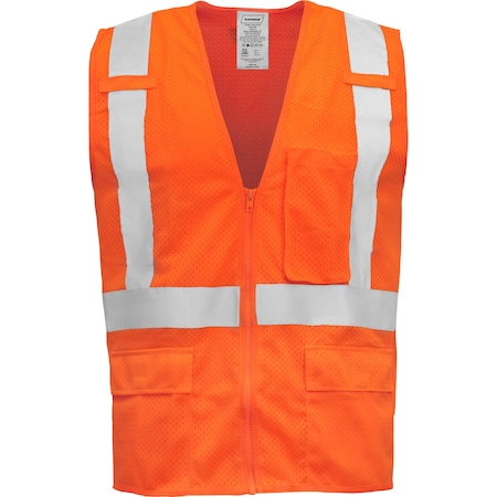 Ironwear Hi-Vis Safety Vest M Class 2 , Zipper 5 Pockets 1284-OZ-RD-M ...