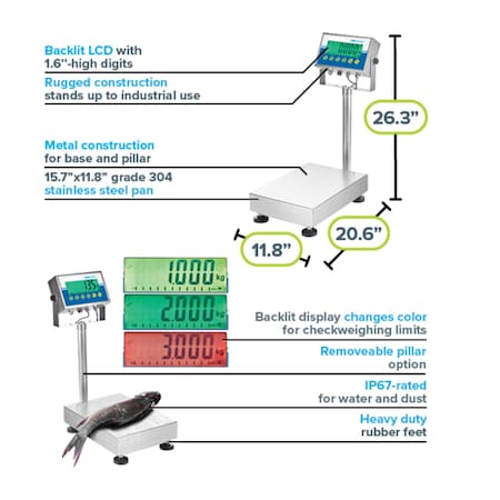 Adam Equipment Gladiator Approved Washdown Scales-GGB 60aM-Capacity ...