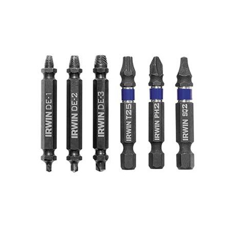 Irwin 6-Piece 3-Piece Impact Screw-Grip Double-Ended Screw Extractor ...