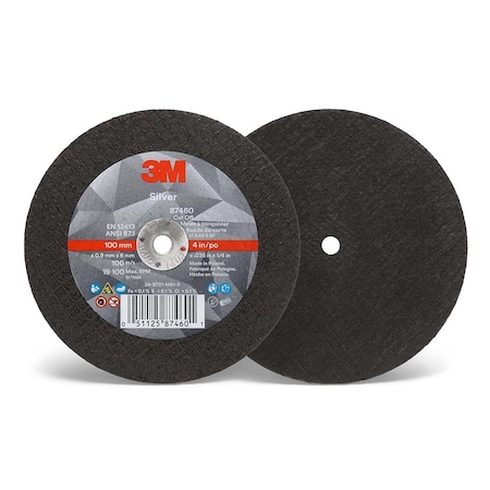 3M Silver Cut-Off Wheel, 87460, T1, 4 In X .035 In X 1/4 In 7100139212 ...