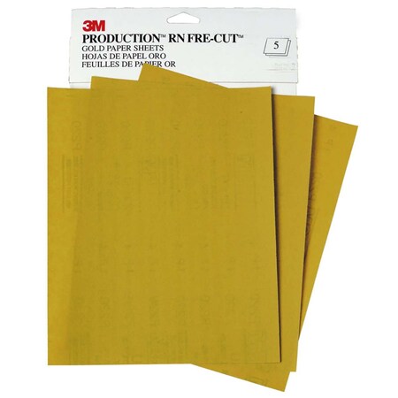 3M Gold Abrasive Sheet, 02539, P400 Grade, 9 In X 11 In 7000118278 | Zoro