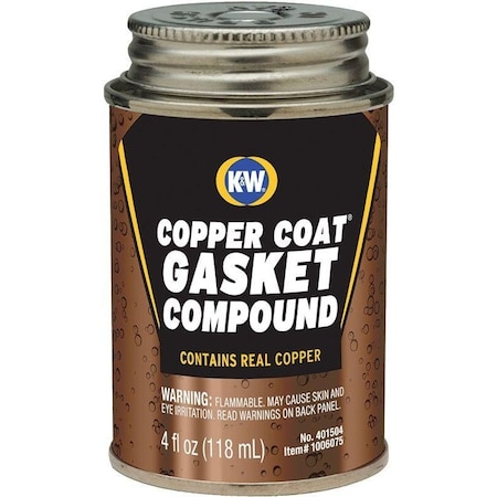 K&W Copper Coat Gasket Compound, 4 Fl Oz 401504 | Zoro