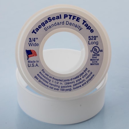 Taegatech Standard PTFE Thread Seal Tape 3/4" x 520" 3/4x520 | Zoro