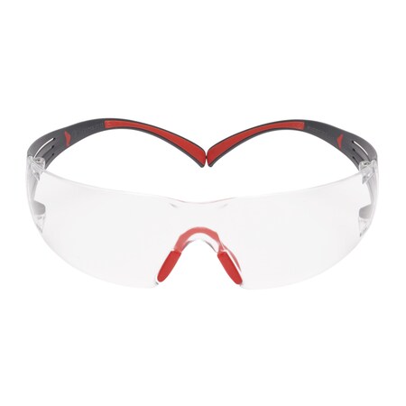 3M SecureFit Safety Glasses SF401SGAF-RED, Red/Gray, Clear Scotchgard ...