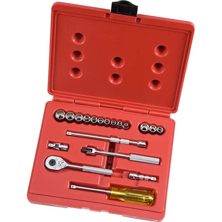 Proto Proto 1/4" Drive 19 Piece Combination Socket Set - 6 and 8 Point ...