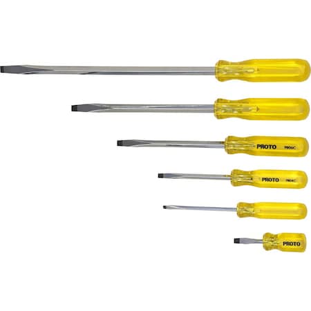 Proto Proto Classic 6 Piece Slotted Screwdriver Set J9800AC | Zoro