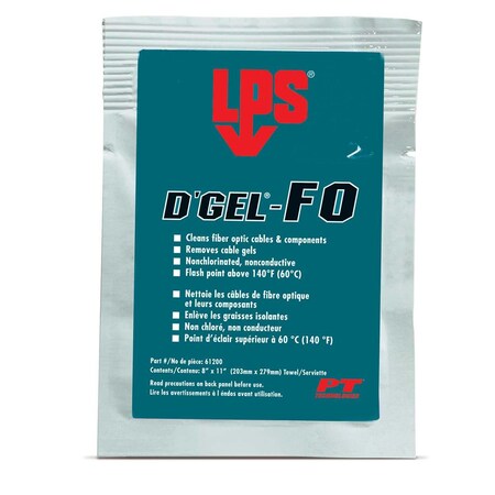 Lps D'Gel FO Fiber Optic Cable Gel Remover, 1 Wipe 61200 | Zoro