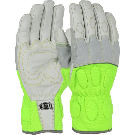 Pip Ironcat Hi-Viz Buffalo Utility Glove with Foam Padded Knuckle ...