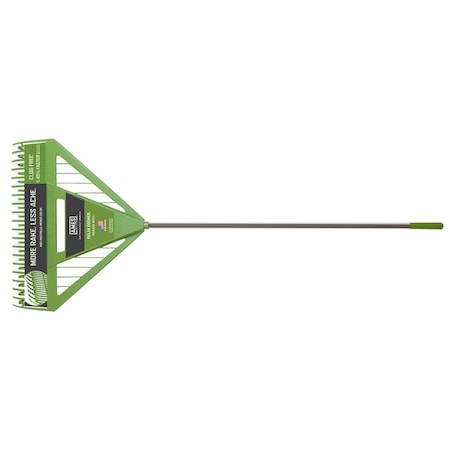 Ames Rake, Leaf, Poly, 26In, -Sc-, Green, Asbld, Dual Tine, Fixed ...