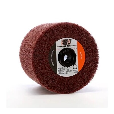 3M Standard Abrasives Md Mini-Brush 875702, 4-1/2 In X 4 In X 5/8-11 ...