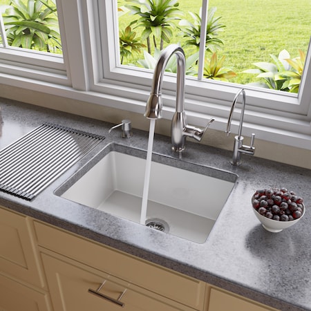 Alfi Brand AB2317 23" White Fireclay Undermount Kitchen Sink AB2317 | Zoro