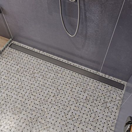 Alfi Brand 59" Brushed Stainless Steel Linear Shower Drain with Solid ...