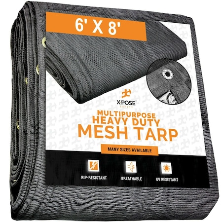 Xpose Safety 6 ft x 8 ft Heavy Duty Tarp, Black BMT-68-X | Zoro