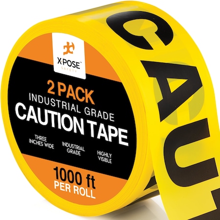 Xpose Safety Industrial Grade Caution Tape, High-Vis Yellow, All ...