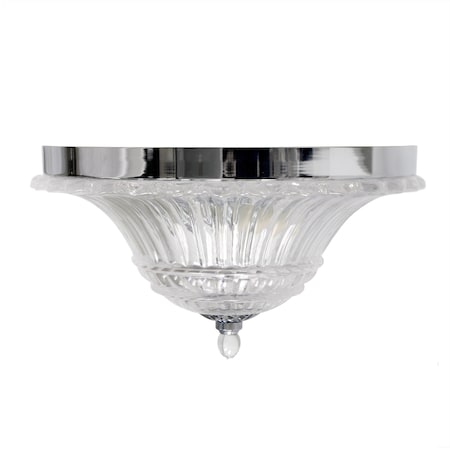 Elegant Designs 2 Light Glass Ceiling Light Glacier Petal Flushmount ...