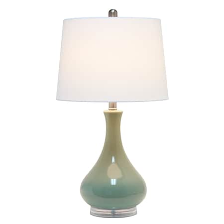 Lalia Home 26.25in Classix Modern Ceramic Droplet Table Lamp with White ...