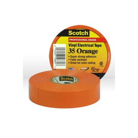 3M Electrical Tape, Orange, 3/4"X66Ft 54007-10869 | Zoro