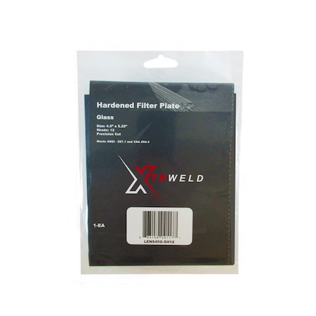 Xtrweld LENS45GSH12 Lens, Filter Plate, Shade 12, Glass LENS45G-SH12 | Zoro