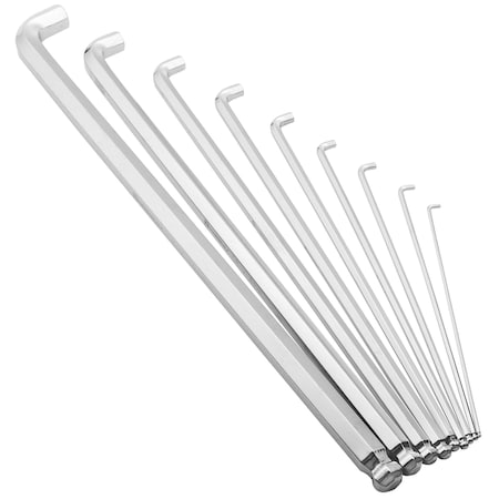 Powerbuilt 9Pc Metric Stubby & Extra Long Hex Ball End Hex Wrench Set ...