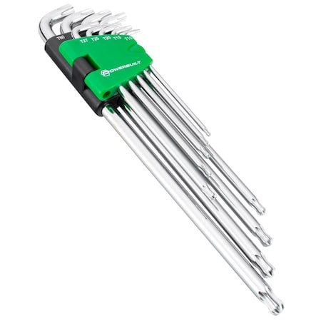 Powerbuilt 9Pc Stubby&Extra Long Ball End Star Key 240101 | Zoro