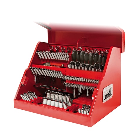 Powerbuilt Rapid Box Slant Front Tool Box, Steel, Red, 26 in W x 18 in ...