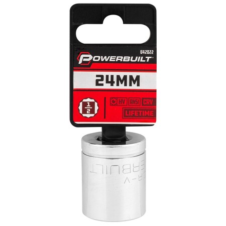 Powerbuilt 1/2" Drive 24Mm 12Pt Socket 642022 | Zoro