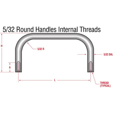 Amatom Handle RECT Internal Threaded 0632 1 X 1 1/4 X 8 11614-B-0632 ...