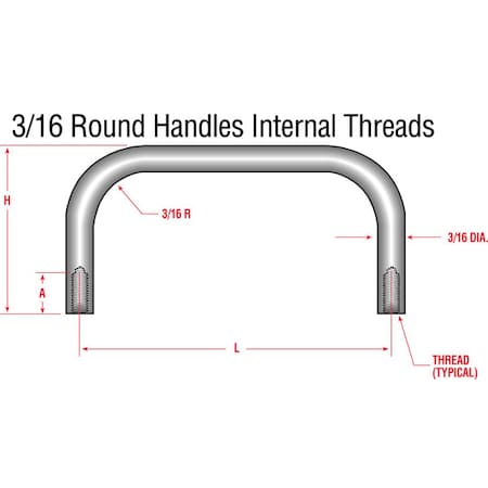 Amatom Handle OVAL 180 IP Internal Threaded 0832 5/8 X 2.5 X 2 12850-A ...