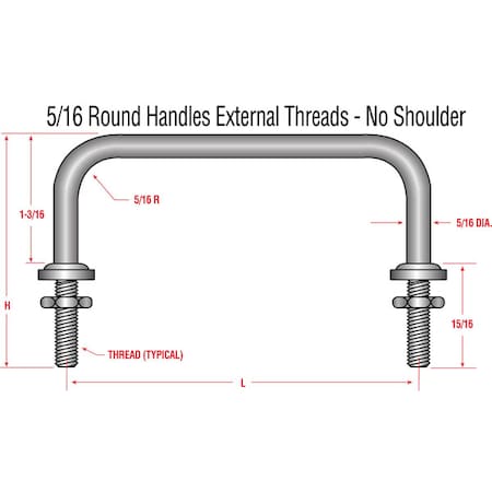 Amatom Handle Round 90 2P 3724 3/8 X 1.843 X 8 12106-A-3724-17 | Zoro